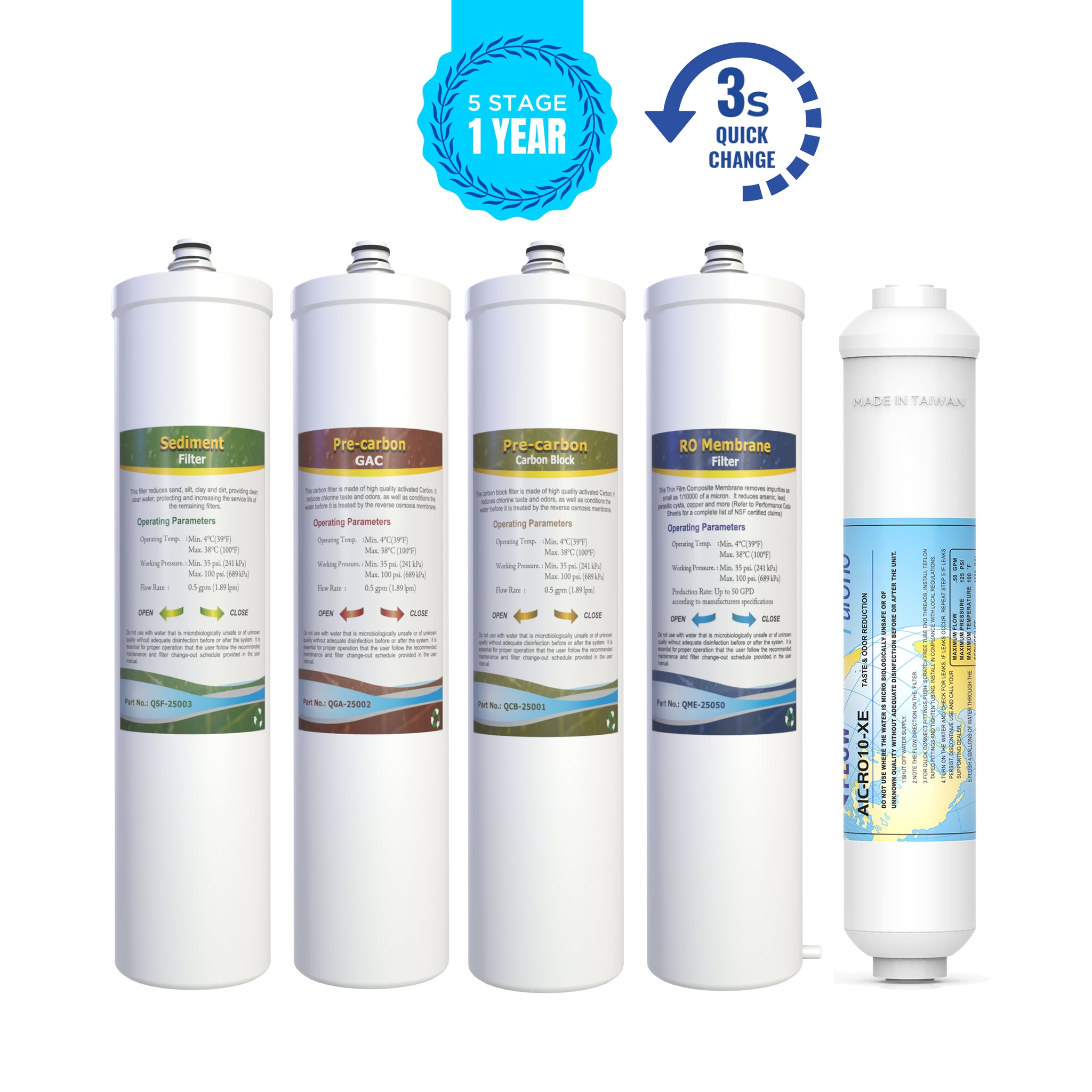 Pur Water Filter Pura Platinum QCRO Replacement Filter Kit - 50 GPD ...